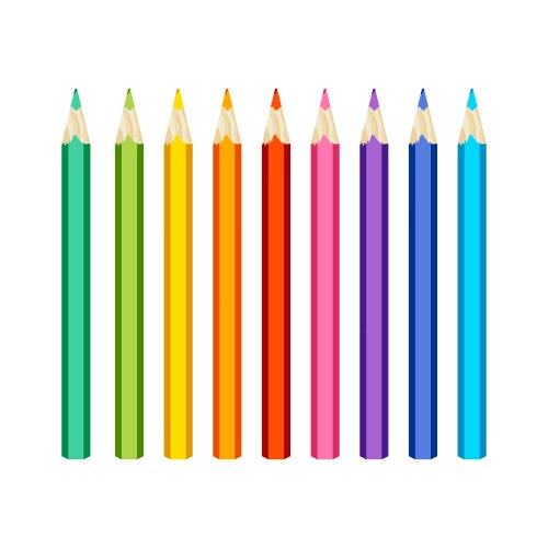 Color pencil set Royalty Free Vector Image - VectorStock