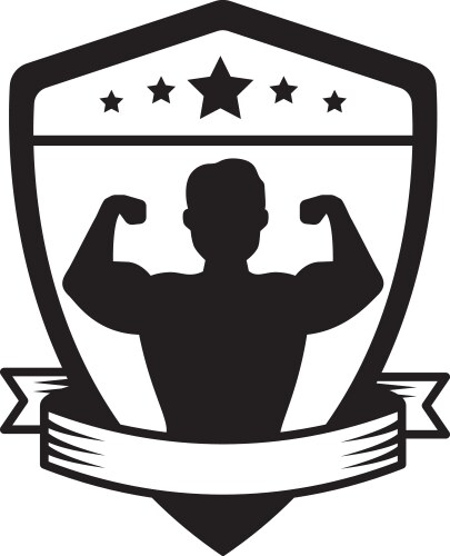Gym emblem bodybuilding Royalty Free Vector Image