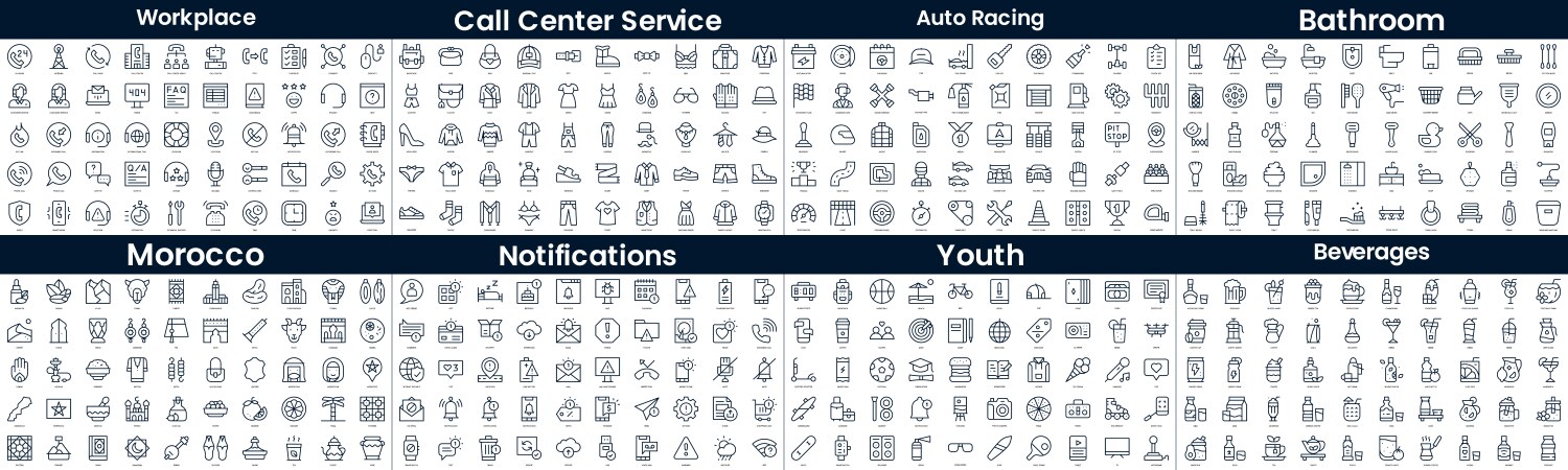 Linear style icons pack in this bundle include Vector Image