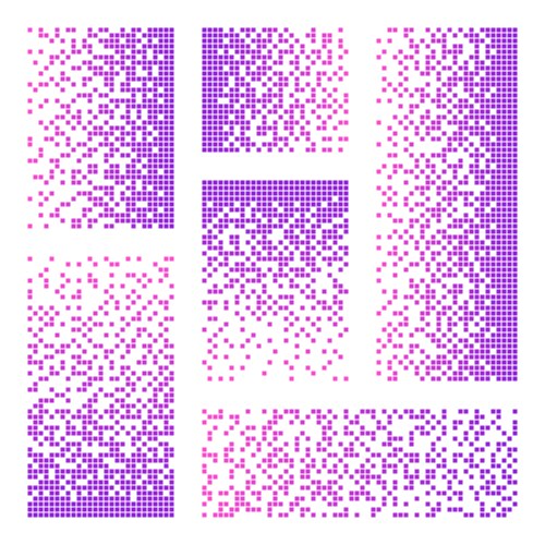 Pixel disintegration decay effect various Vector Image