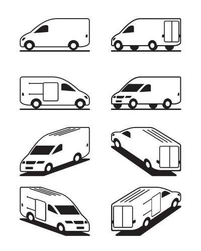 Mercedes sprinter cargo van l3h2 rwd 2018 Vector Image