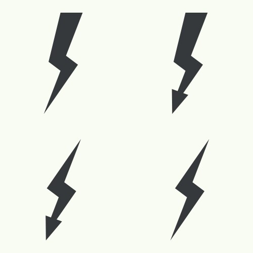 Abstract lightning bolt designs in various styles Vector Image