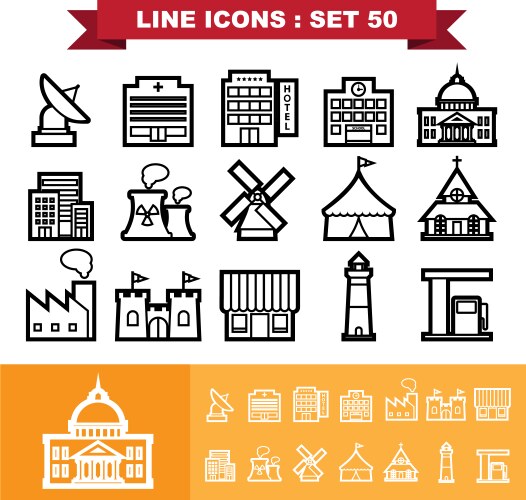 Thin line icons set Royalty Free Vector Image - VectorStock