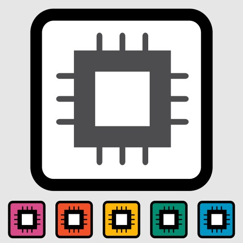 Integrated circuit chip icon graphic design Vector Image
