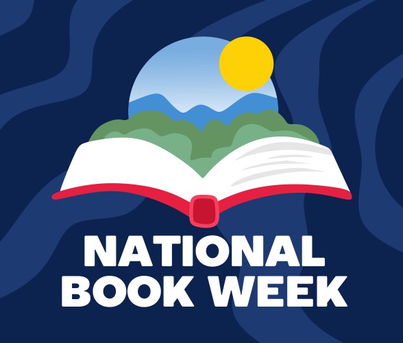 National book week with an open Royalty Free Vector Image