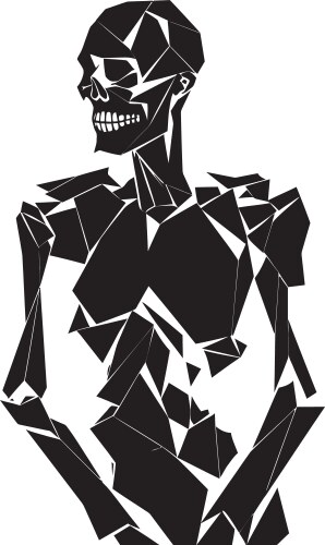 Split spine fractured skeleton iconic emblem Vector Image