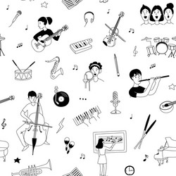 Music school orchestra concert students musical Vector Image