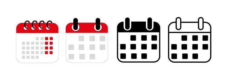 Calendar icons set of symbols Royalty Free Vector Image