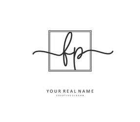 Fp initial letter handwriting and signature logo Vector Image