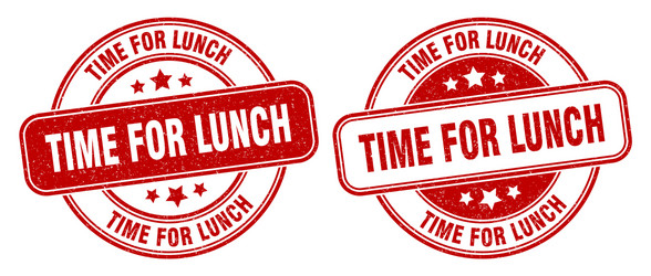 Time for lunch stamp label round Royalty Free Vector Image