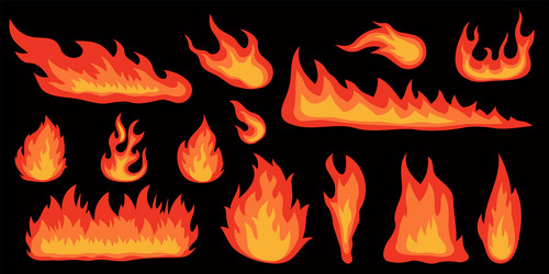 Small and large cold fire bright Royalty Free Vector Image