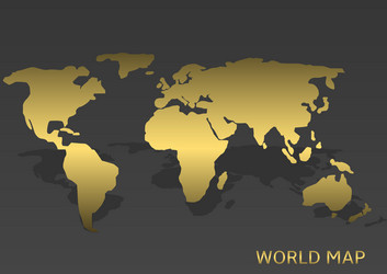 Golden sparkles world map Royalty Free Vector Image