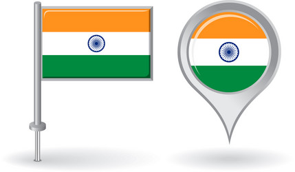 Indian flag map pointer layout Royalty Free Vector Image