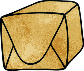 Quirky hand drawn cartoon brown parcel Royalty Free Vector