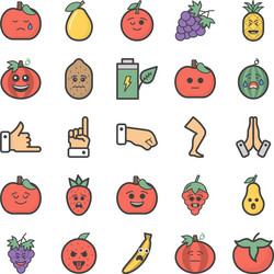 Set text face emoticons Royalty Free Vector Image