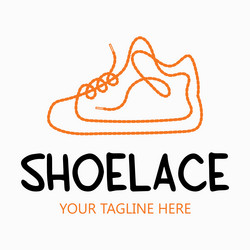 Laces sneaker shop logo or emblem shoelace Vector Image
