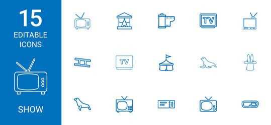 7 show icons Royalty Free Vector Image - VectorStock