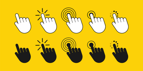 Finger click icon hand push Royalty Free Vector Image