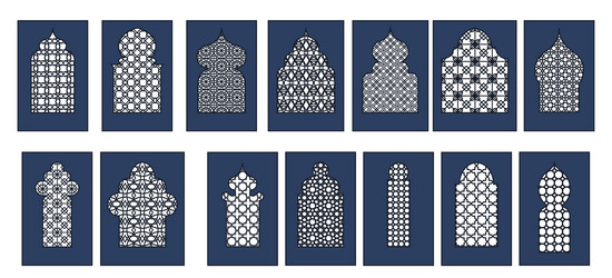 Islamic Window Patterns Royalty Free Vector Image
