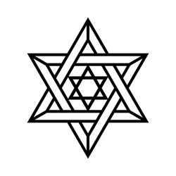 Star of david - jewish shape symbol black Vector Image