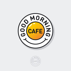 Good morning cafe logo cup breakfast Royalty Free Vector