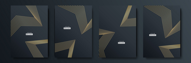 Modern black stripe cover design set luxury Vector Image