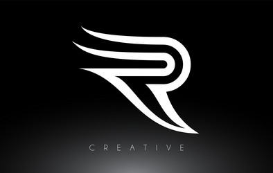 R letter logo with swoosh creative lines Vector Image