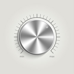 Knob of volume metal button music dial Royalty Free Vector