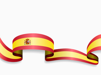 Spanish flag wavy abstract background Royalty Free Vector