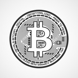 Bitcoin logo Royalty Free Vector Image - VectorStock