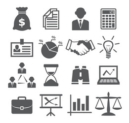 Business support icons set simple style Royalty Free Vector