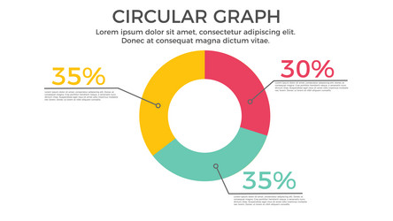 Circular graph infographic element Royalty Free Vector Image