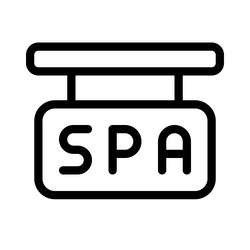 Hanging spa sign board isolated on a white Vector Image