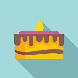 Cute cake icon flat happy party Royalty Free Vector Image