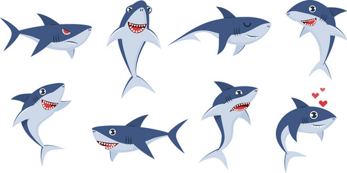Cartoon friendly shark Royalty Free Vector Image