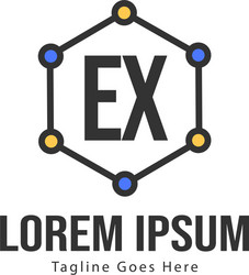 Initial ex logo template with modern frame Vector Image