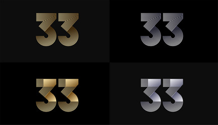 Number design line stripes in luxury gold 84th Vector Image