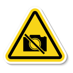 Camera prohibited sign on white background Vector Image