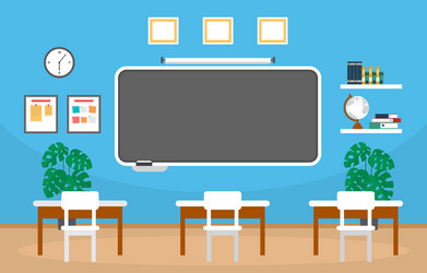 School classroom interior room blackboard Vector Image