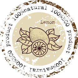 Grunge rubber stamp with lemon shape Royalty Free Vector