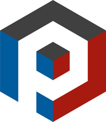 Hexagon letter p logo geometric letter p logo Vector Image