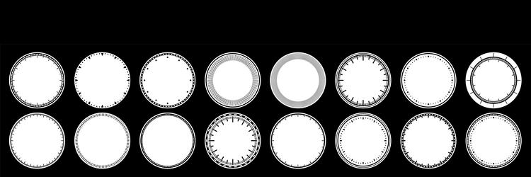 Mechanical clock faces bezel watch dial Royalty Free Vector