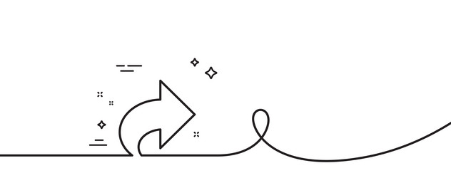 Direction arrow line icon arrowhead continuous Vector Image