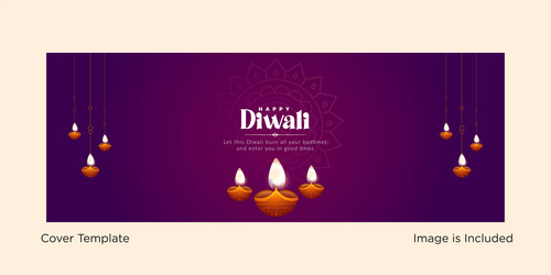 Diwali festival poster with flying lanterns Vector Image