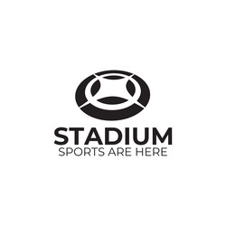 Sport stadium logo design template Royalty Free Vector Image
