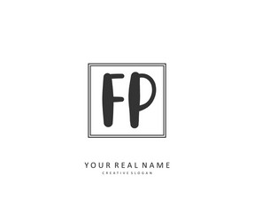 Fp initial letter handwriting and signature logo Vector Image