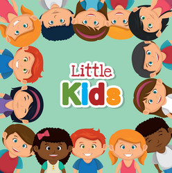 Kids dancing in circle holding hands cute little Vector Image