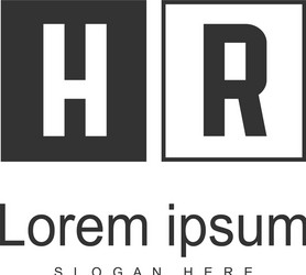 Initial hr logo template with modern frame Vector Image