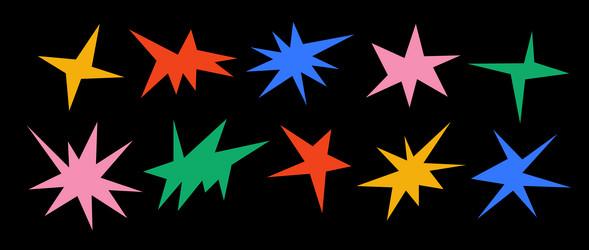 Colorful sharp irregular shapes on dark background