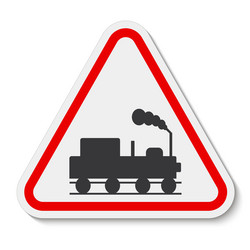 Danger beware of trains symbol sign isolate Vector Image